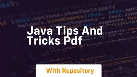 Java Tips And Tricks Pdf Youtube