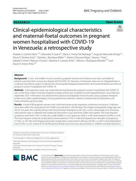 Pdf Clinical Epidemiological Characteristics And Maternal Foetal
