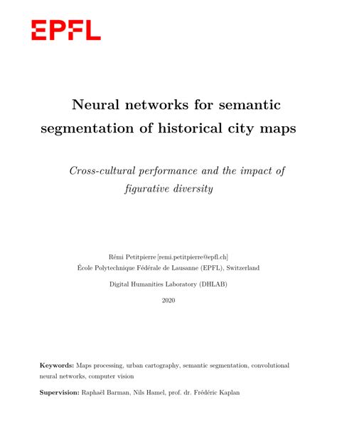 Pdf Neural Networks For Semantic Segmentation Of Historical City Maps Cross Cultural