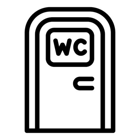 Premium Vector Wc Door Icon Outline Vector Female Room Toilet Restroom
