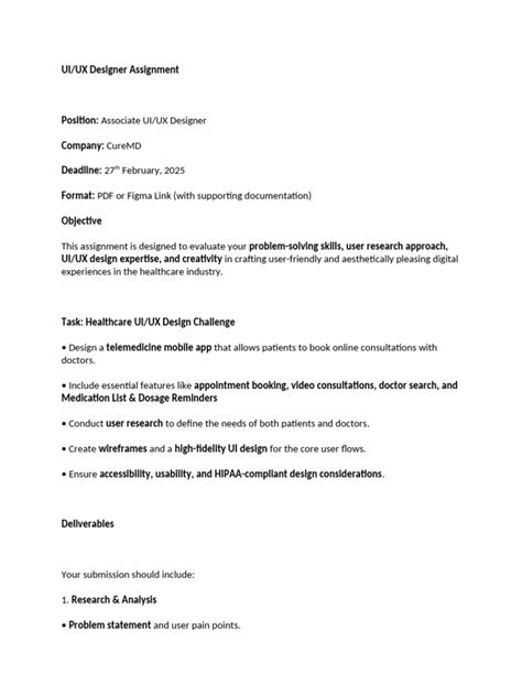 Ui Ux Designer Assignment Pdf Usability User Interface Design
