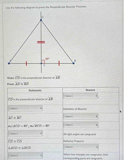 Solved Use The Following Diagram To Prove The Perpendicular Bisector