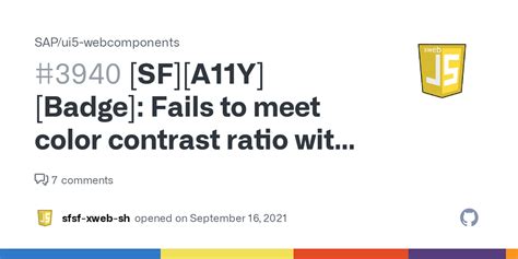 Sf A Y Badge Fails To Meet Color Contrast Ratio With Respect To