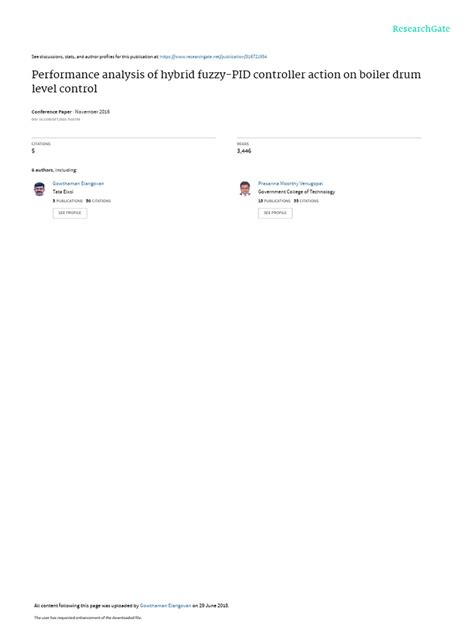 Performance Analysis Of Hybrid Fuzzy Pid Controlle Pdf Control Theory Applied Mathematics