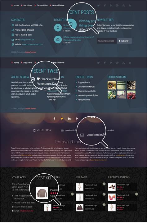 HEADER FOOTER LAYOUTS Scalia WP Theme