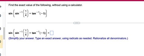 Solved Find The Exact Value Of The Following Without Using Chegg