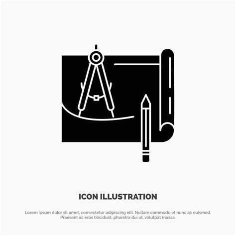 Blueprint Architecture Blueprint Construction Paper Plan Solid Glyph Icon Vector 17990730 Vector