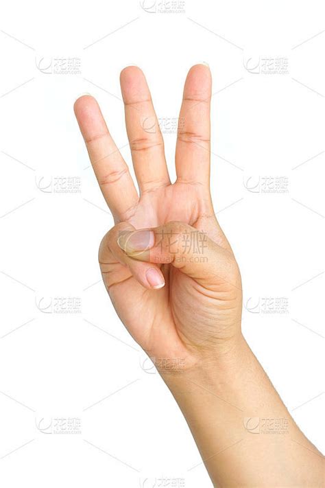 伸出三根手指的手