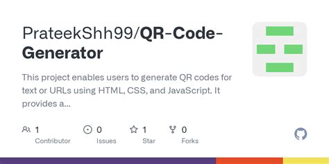 GitHub PrateekShh99 QR Code Generator This Project Enables Users To