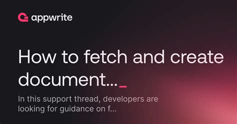 How To Fetch And Create Documents While Using Server Component In