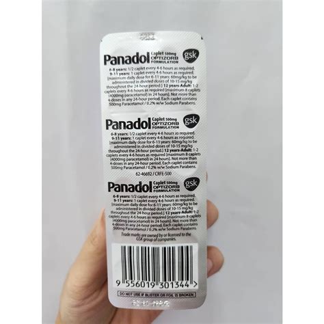 Exp2025 Panadol Optizorb Caplet 500mg 12s Shopee Malaysia