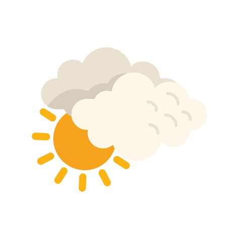 Sunny Cloud Icon Flat Vector Rain Forecast 17328611 Vector Art At Vecteezy