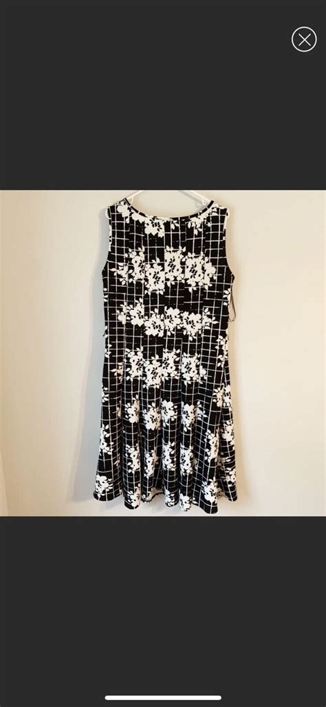 Haani Dress Floral White And Black Woman Size Xl Gem