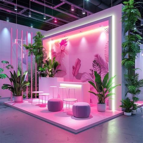 Pink Neon Design Event Booth Design Trade Show Booth Design Booth