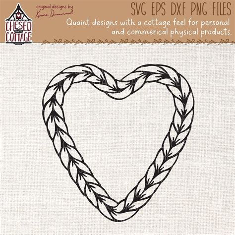 Heart Wreath Svg Heart Svg Hand Drawn Heart Svg Rope Heart Svg