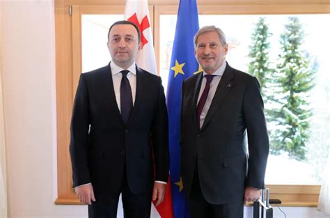 ირაკლი ღარიბაშვილი ევროკომისარ იოჰანეს ჰანთან შეხვედრაზე საქართველოსა