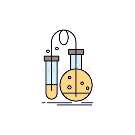 testing chemistry flask lab science 5 color line web icon template