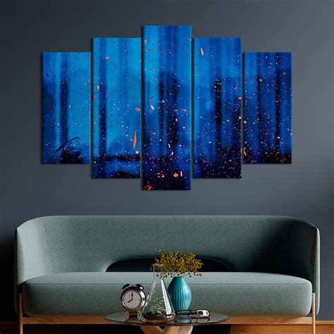 ᐉ Картина абстракція Похмурі тіні на синьому тлі 112x68 см A943 5 • Краща ціна в Києві