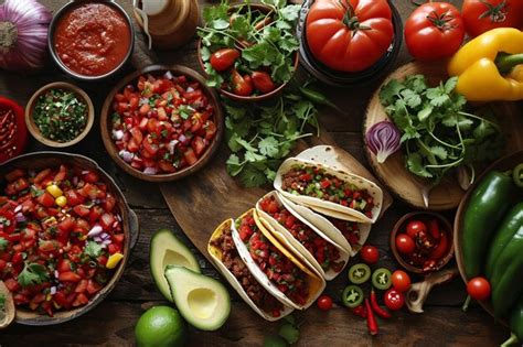 Premium Photo Preparation Of Mexican Tacos With Meat And Vegetables