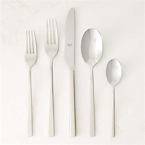 Val Modern 5 Piece Silver Flatware Set Cb2 Canada