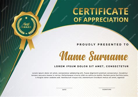 Premium Vector Colorful Certificate Of Appreciation Design Templates