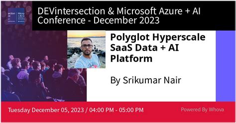 I Am Speaking At Devintersection Microsoft Azure Ai Conference December 2023 Srikumar Nair