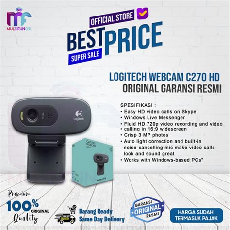 Promo Logitech WebCam C270 HD Original Garansi Resmi Jakarta Pusat Multifungsi Online
