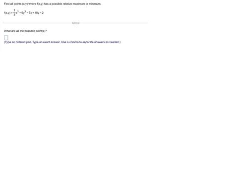 Solved Find All Points X Y Where F X Y Has A Possible