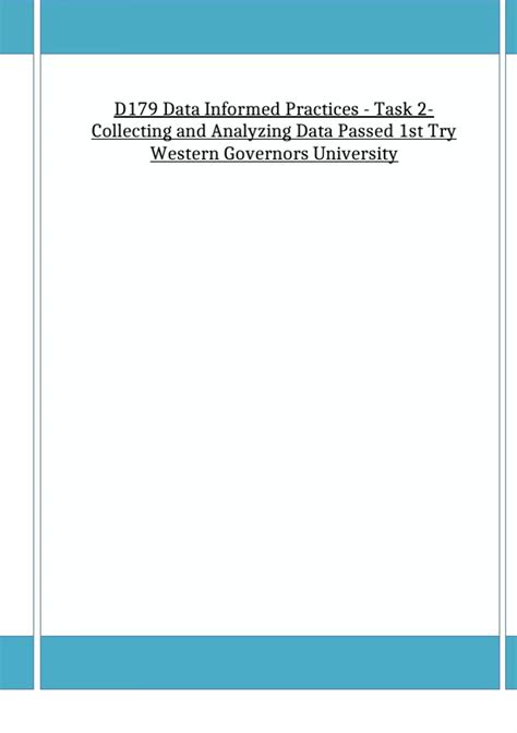 d179 data informed practices task 2 collecting and analyzing data passed 1st try western