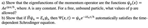Solved A Show That The Eigenfunctions Of The Momentum