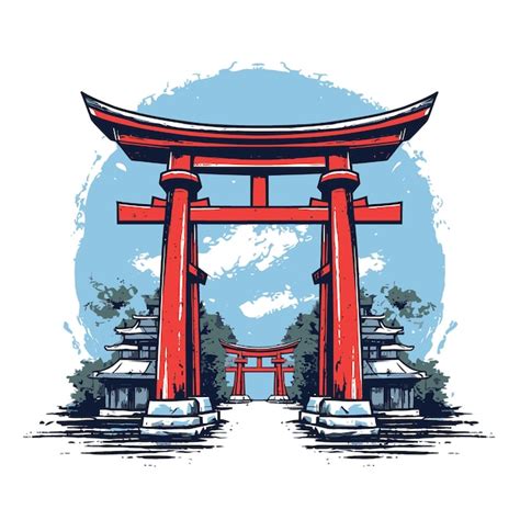 Japanese Gate Vector Art Premium Ai Generated Vector