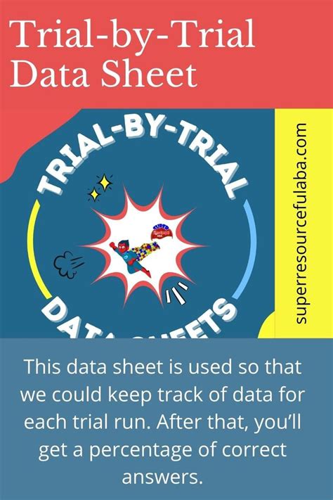 trial by trial data sheet data sheets data trials