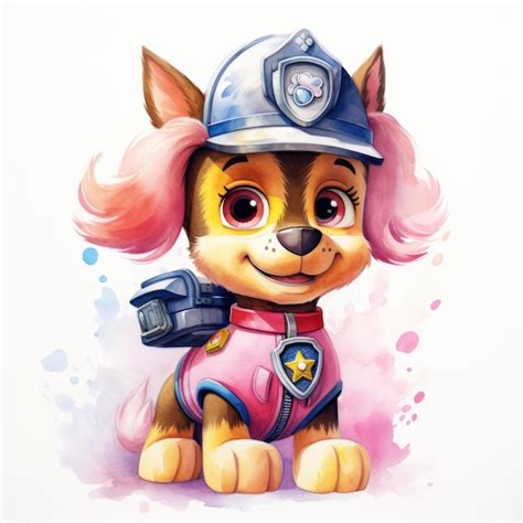 Premium Photo Adorably Funny Skye From Paw Patrol In Watercolor On White Background Clipart