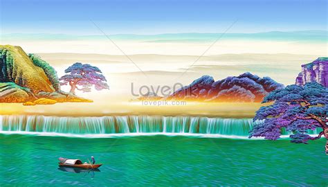 아름다운 풍경 일러스트레이션 일러스트 무료 다운로드 Lovepik