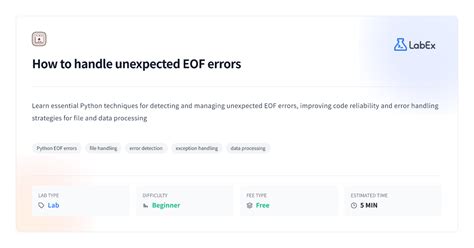 How To Handle Unexpected Eof Errors Labex