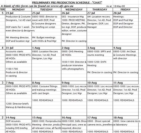 11 Free Sample Product Schedule Templates Printable Samples