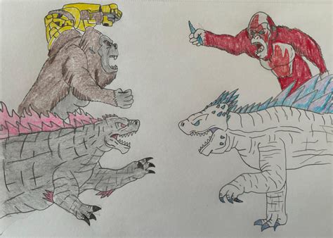 Godzilla X Kong Vs Skar King X Shimo By Drawasaurus04 On Deviantart