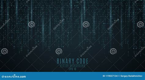 Binary Code Background Blue Glow Falling Figures Blurring Of Figures In Motion Global