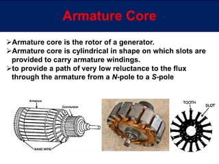 Dc Generator Eee Principle Of Operation Of Dc Generator Different Parts