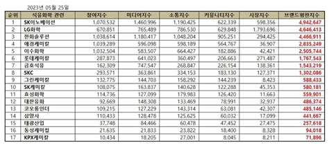 이넷뉴스 브랜드평판 Sk이노베이션 석유화학 브랜드평판 1위···lg화학·한화솔루션 상위권