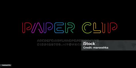 종이 클립 알파벳 얇은 세그먼트 둥근 선의 글꼴 선형 스타일로 만든 문자와 숫자 벡터 일러스트레이션 10eps 0명에 대한 스톡 벡터 아트 및 기타 이미지 Istock