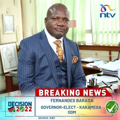 Ntv Kenya On Twitter Odm S Fernandes Barasa Declared Winner In