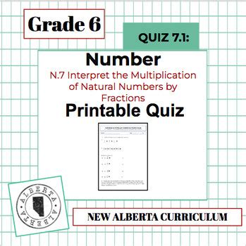 Grade New Alberta Math Editable Quiz Numbers N X Of Natural And Fractions