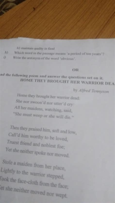 A Maintain Quality In Food H Which Word In The Passage Means A Period