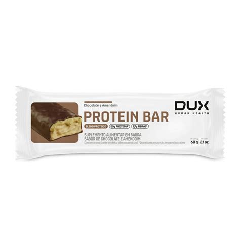 Protein Bar Dux 20g Proteína Chocolate E Amendoim 60g Drogaria Venancio