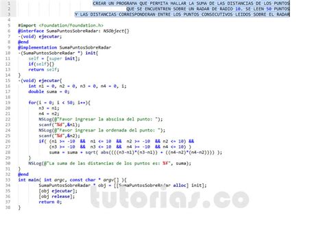 POO Objective C Suma De Puntos Sobre El Radar Tutorias Co