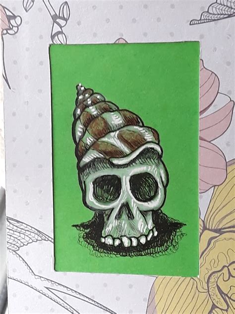 Original Mini Art Skull Drawing Bill Shellby Mock Framed Etsy