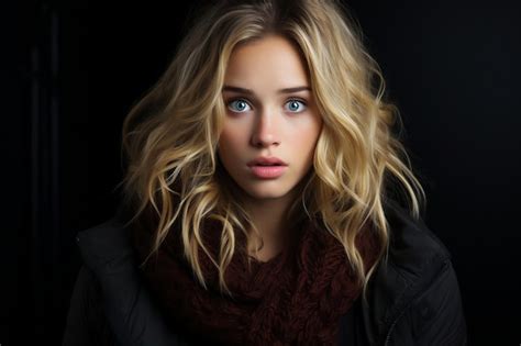 Premium Ai Image Young Scared Woman Generative Ai