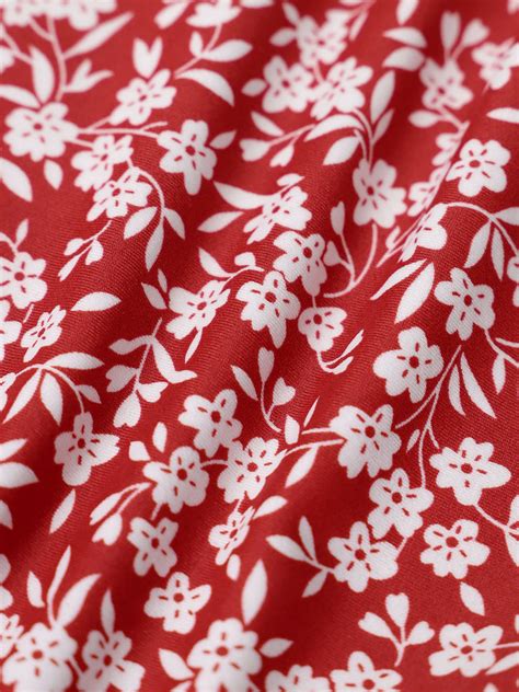 Red Reversible Tie Floral Bikini Bottom And Reviews Red Sustainable