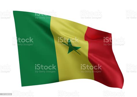 3d Flag Of Senegal Isolated Against White Background 3d Rendering Stock